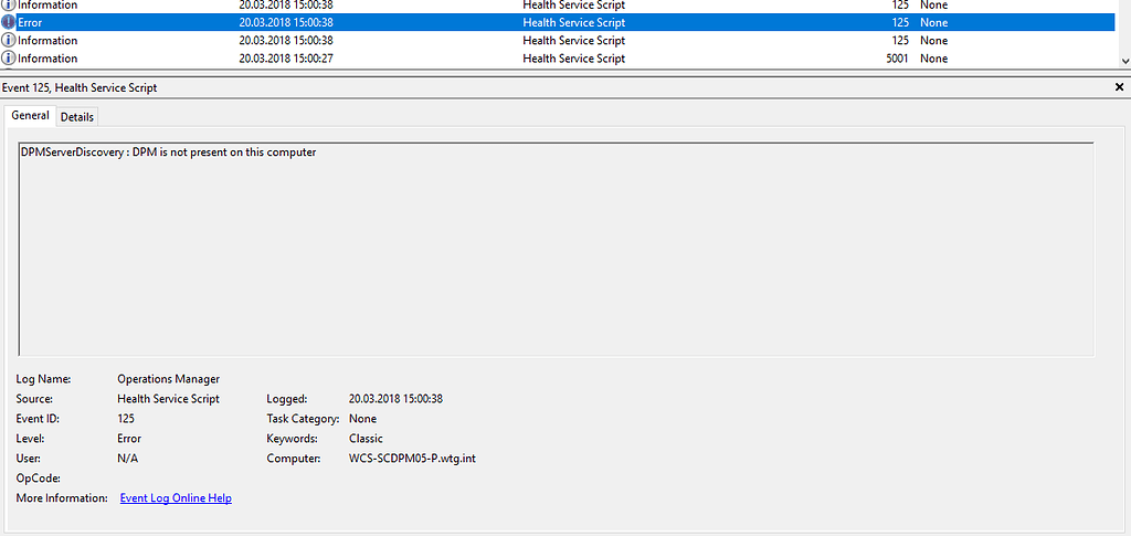 SCDPM Monitoring : DPM ist not present on this computer - Dashboard ...